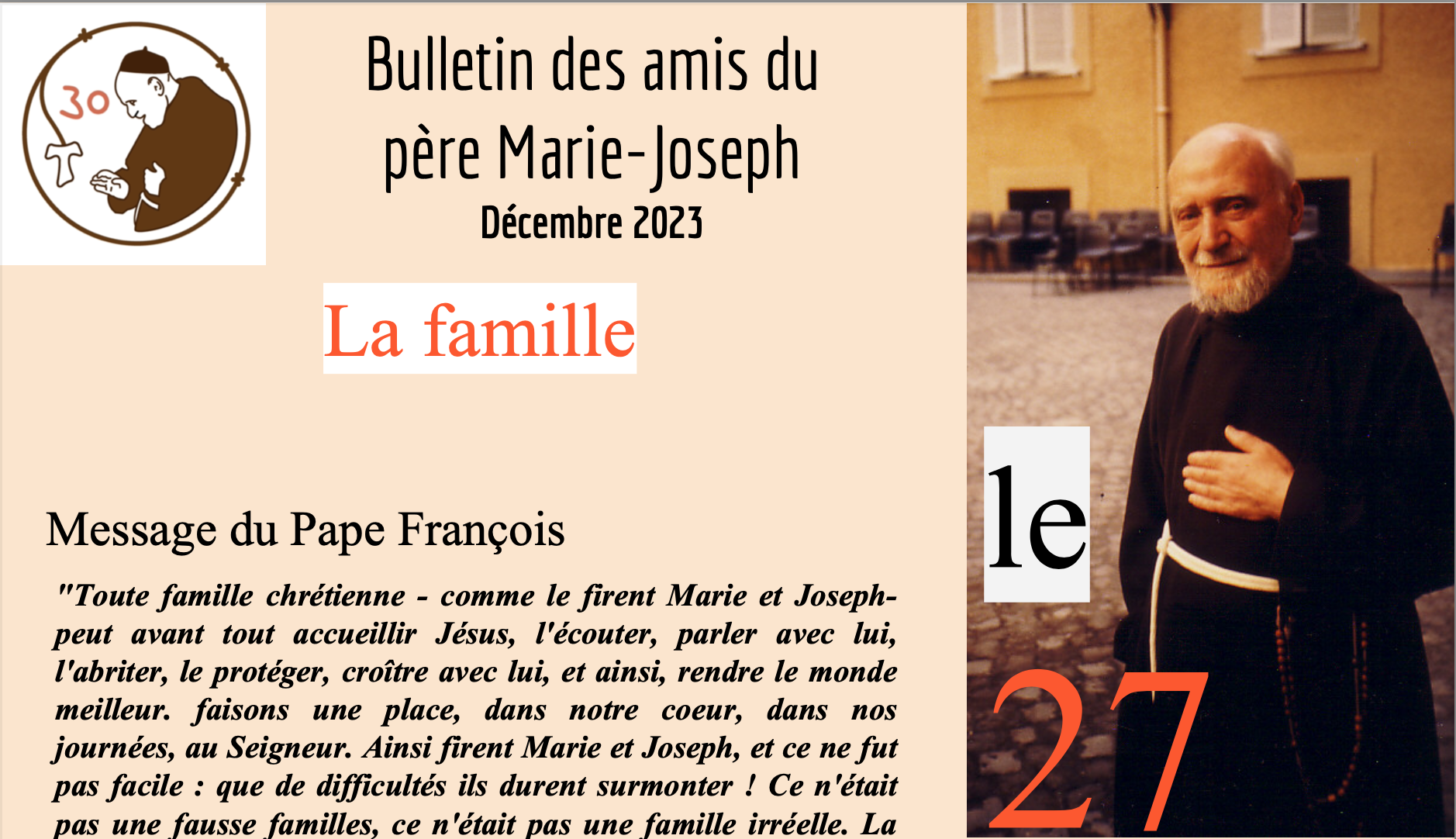 Bulletin N°59 - La famille - Père Marie-Joseph